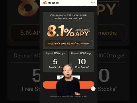 Stock moomoo bonus 8.1 APY high yield free stock with new account platform nice #stocks #stockmarket