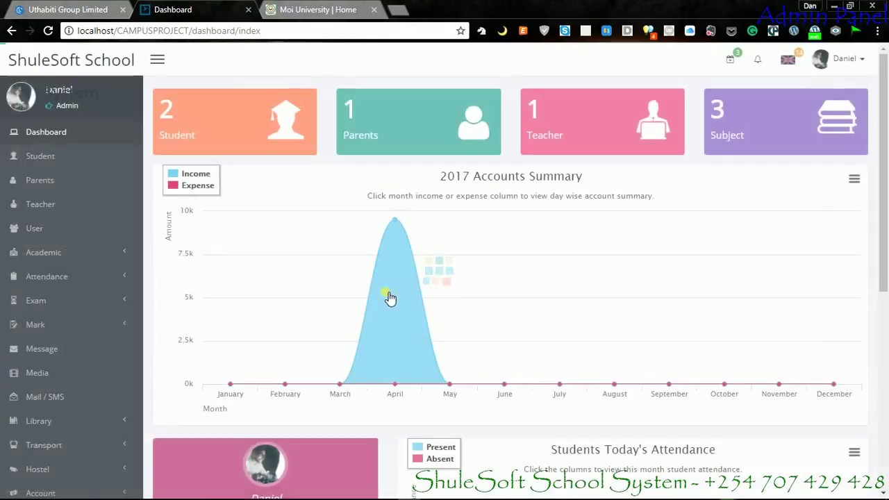 ONYESHO LA MTANDAO WA SHULE WEB  V2