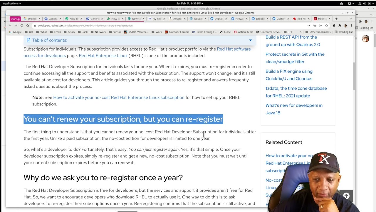 Renew Redhat Developer Subscription