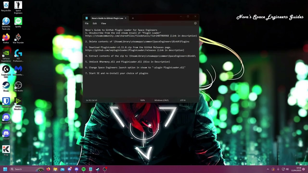 (Deprecated) A Short guide to installing Space Engineers' Plugin Loader from GitHub