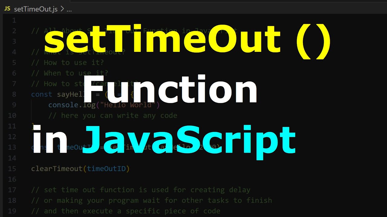 Learn the setTimeout() Function in JavaScript | How and When to use it?