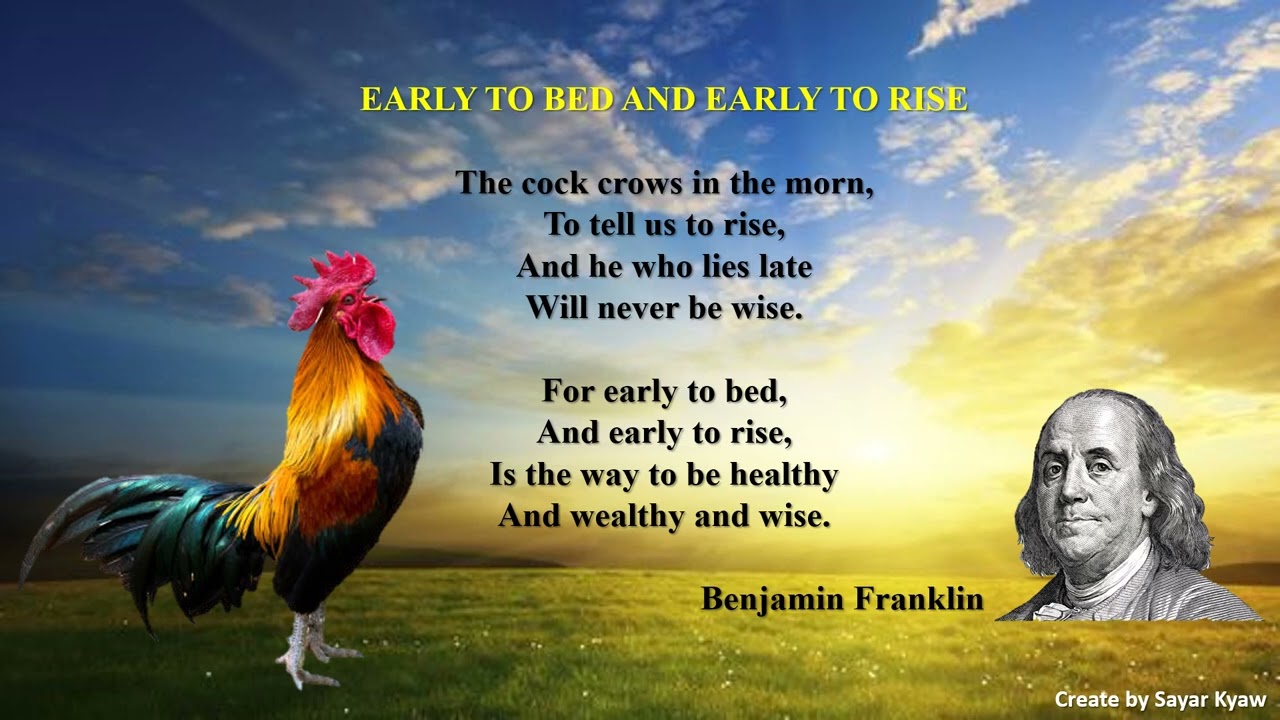 Grade 6 English Early To Bed and Early To Morning ( Poem 2)