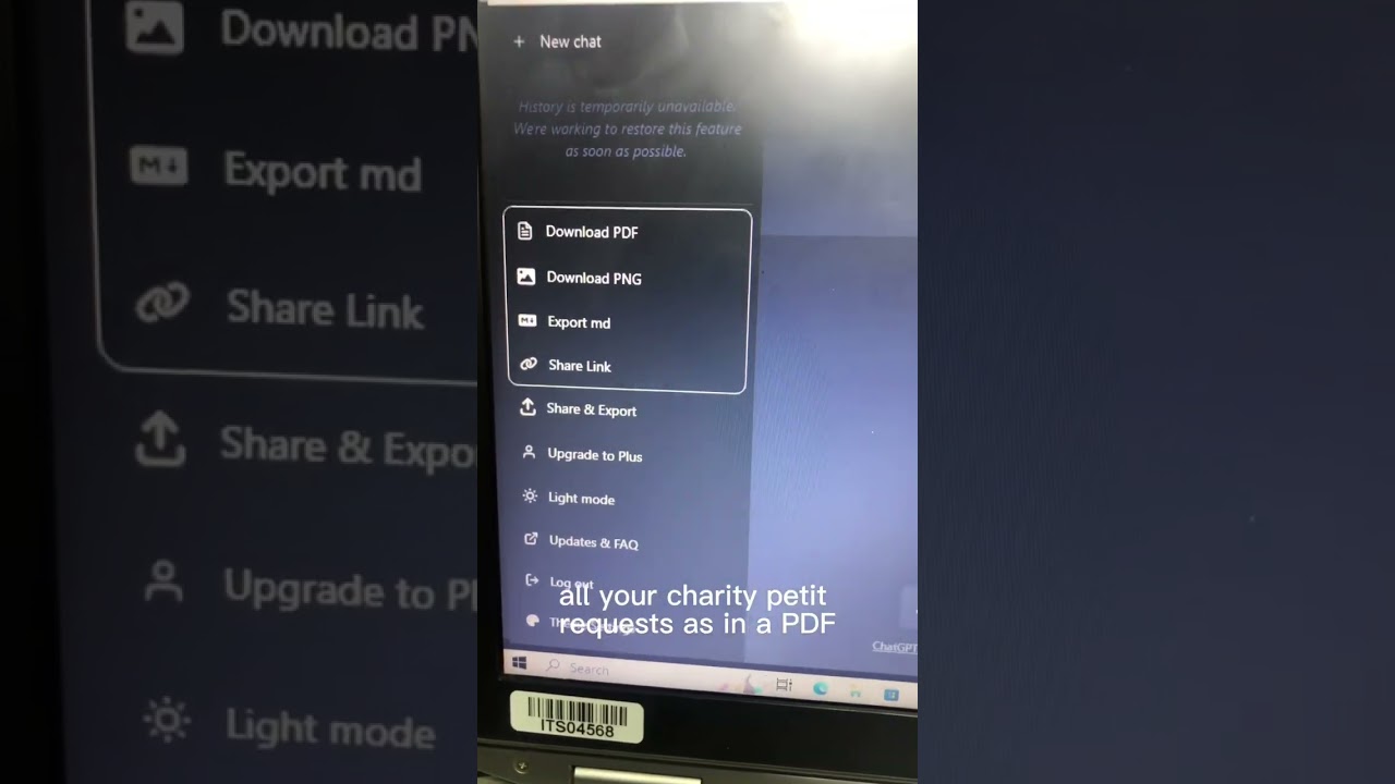 Download all ChatGPT request as PDF and other formats. #chatgpt #ai #gpt4