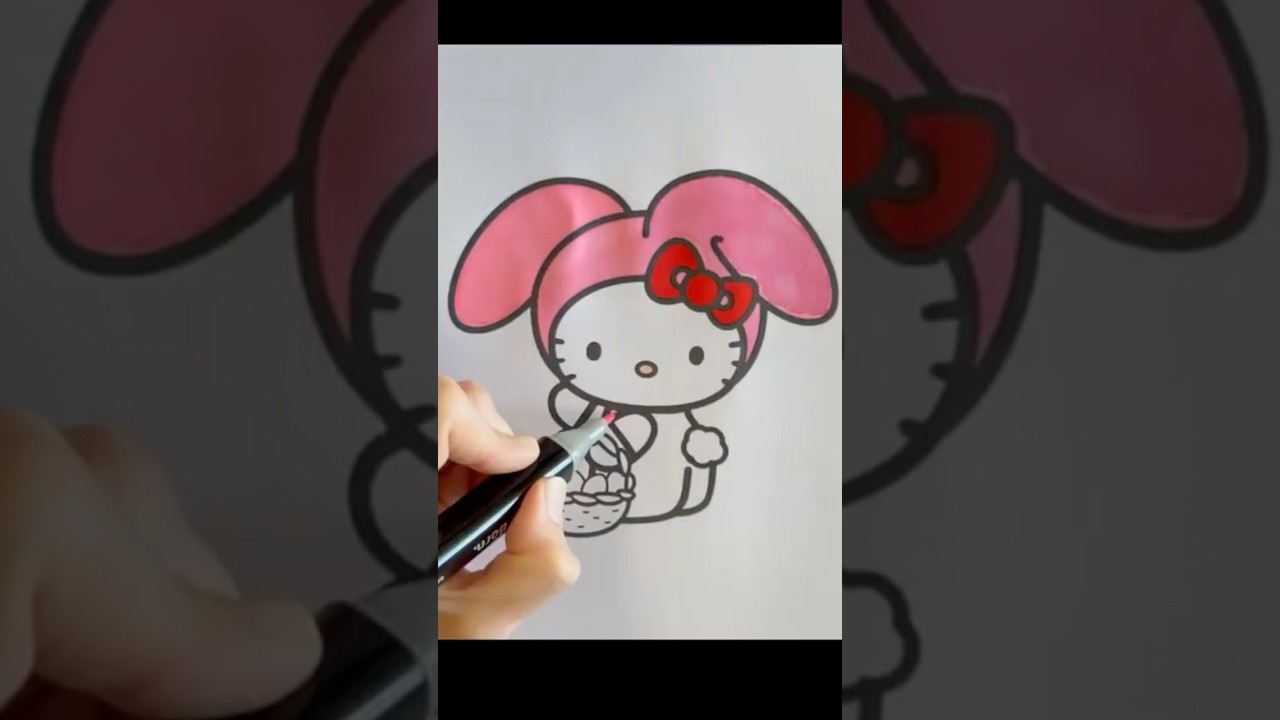 Coloring Easter Hello Kitty #coloring #hellokitty #easter