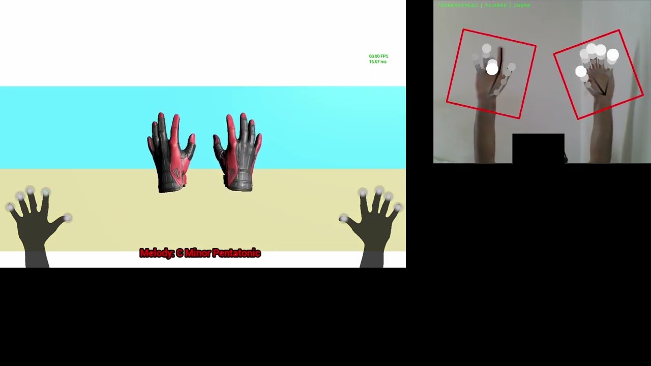 AudioMostly 2022 - Multiplayer hands air instrument demo - Paper & GitHub in description