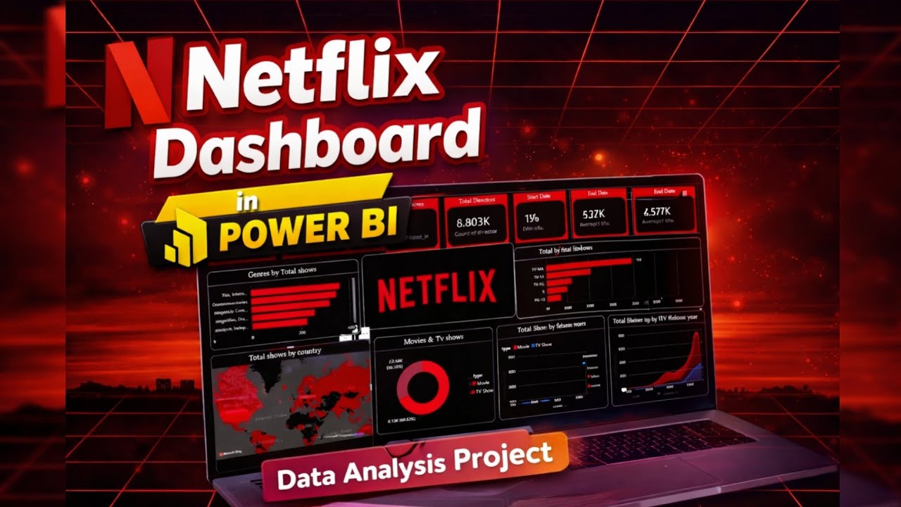 📊 Netflix Dashboard in Power BI | Data Analysis Project for Beginners