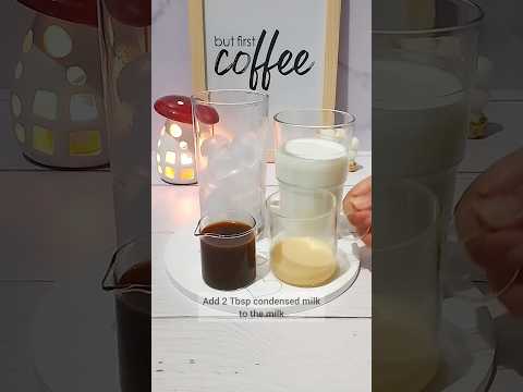 Iced Spanish Latte Recipe✨☕🥛| Condensed milk latte #coffee
