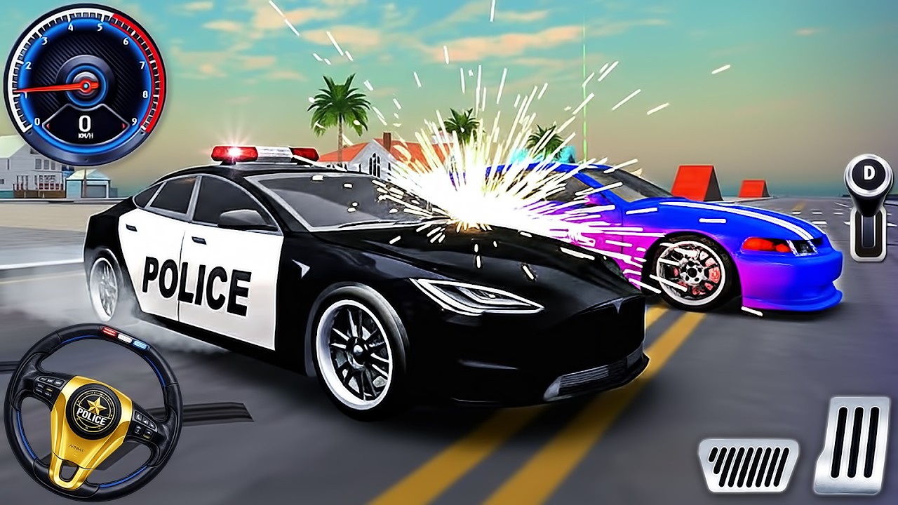 US Police Car Chase Simulator 3D - Real Cop Cars Driving Multi-Storey - Android GamePlay