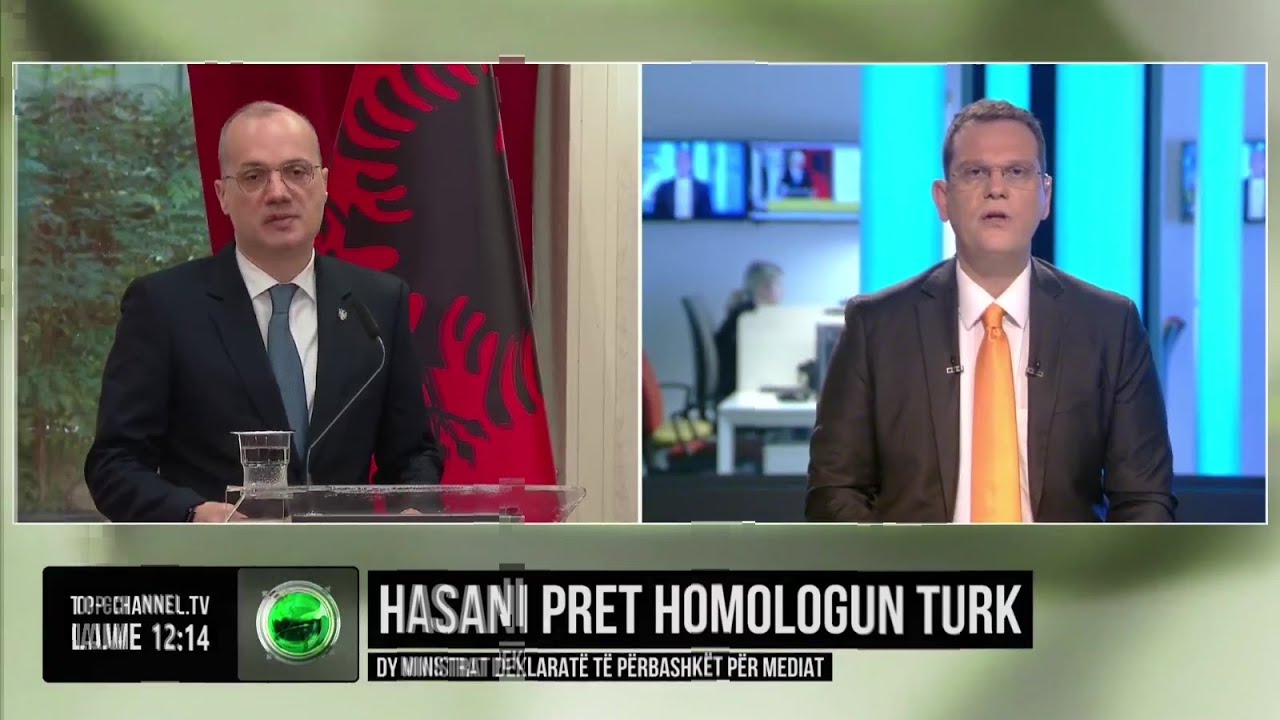 Top Channel/ Hasani pret homologun turk! Dy ministrat deklaratë të ... Top Channel/ Hasani pret homologun turk! Dy ministrat deklaratë të ...