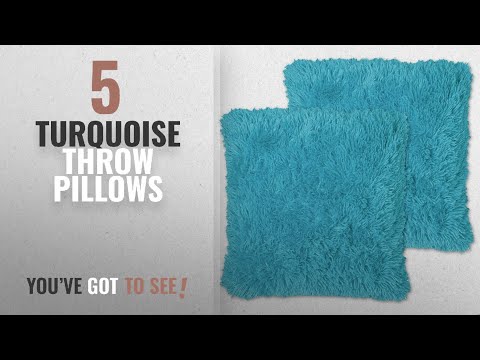 Top 10 Turquoise Throw Pillows [Winter 2018 ]: Sweet Home Collection Plush Pillow Faux Fur Soft and
