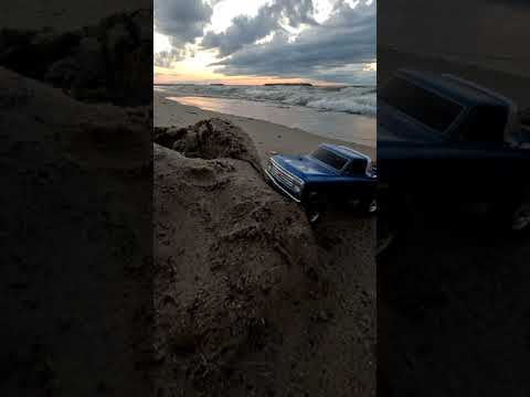 Rc Crawling At Sunset At Eire Pa #axial #scx24 #rccrawler #beach #eire #pennsylvania