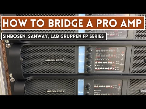 How to set up and connect a power amplifier in bridge mode - The Sinbosen FP Series.