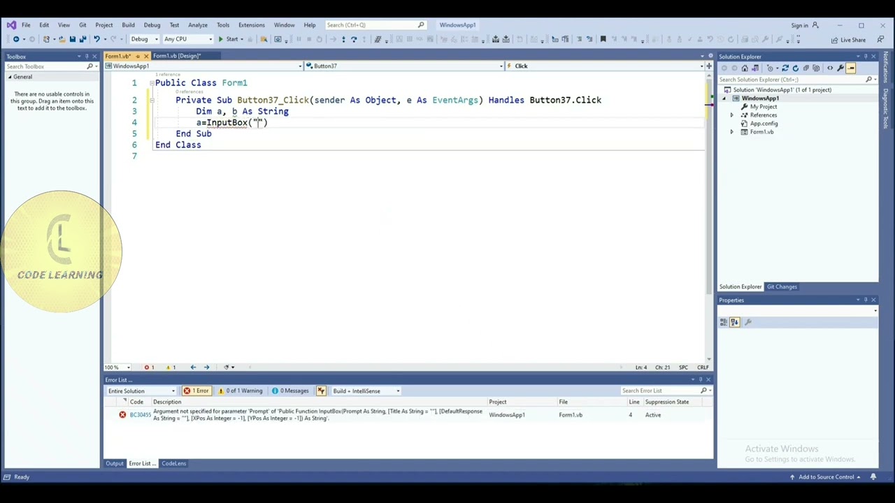 VB.NET | Math 'Tanh() - user input' | CodeLearning