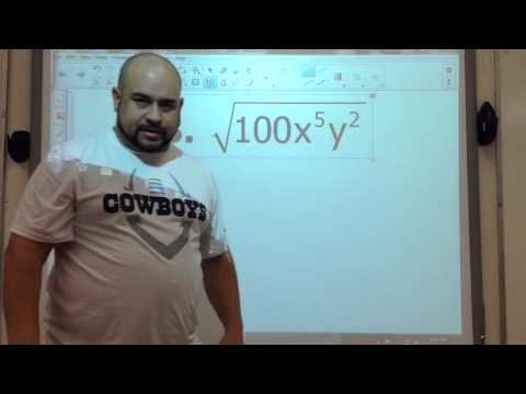 video 16d Simplifying Non-Perfect Monomial Square Roots