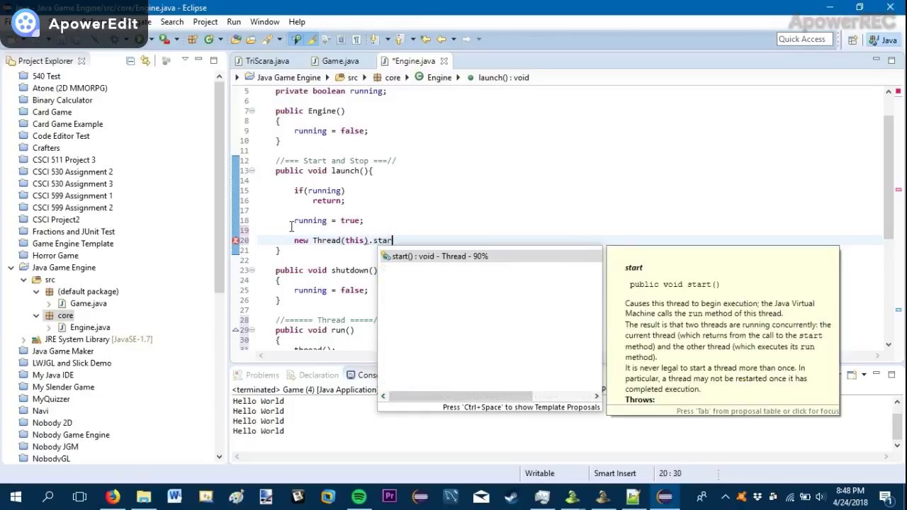 2D Java Game Tutorial: E1 - Basic Game Loop