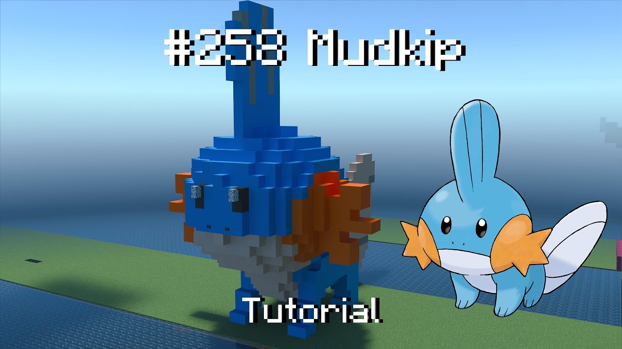 How to build a Pokémon Mudkip statue in Minecraft (Tutorial)