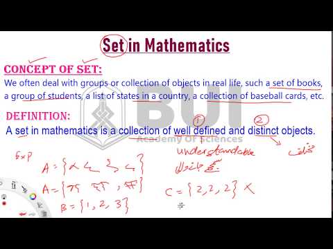 Set In Mathematics Urdu | Hindi