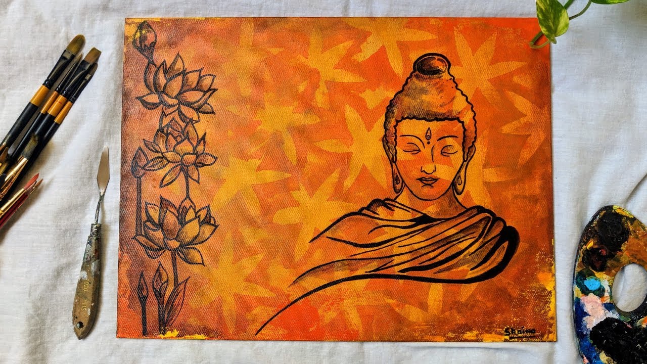 How to paint Buddha | acrylic on canvas |