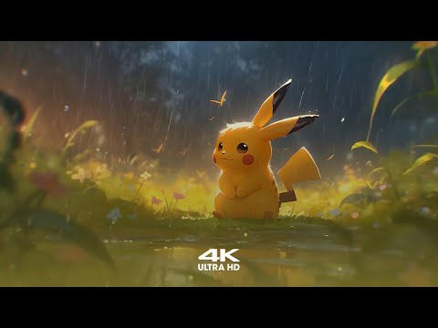 Pikachu in the Rain ⚡ - 4K Live Wallpaper - Screensaver | Pure Pokémon Vibes! 🌧️✨