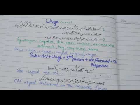 Urge as Noun & Verb meaning and Usage with Examples in Urdu