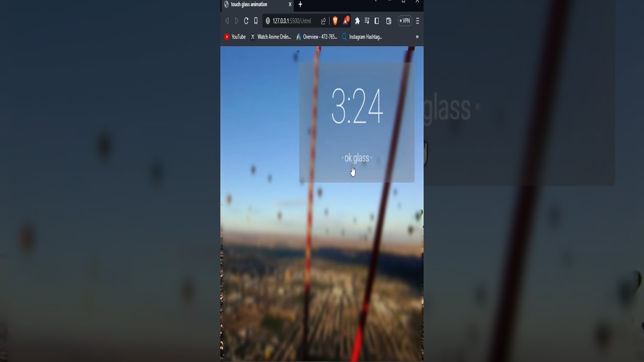 css glassmorphism effect : touch glass animation 😱 #shorts