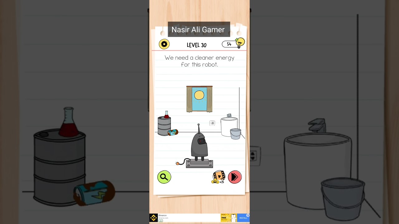 Brain test 4 Level 30 we need a cleaner energy for this robot - Walkthrough Solution