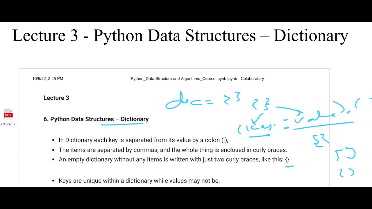 Lecture-3: Dictionary | Python - Data Structures and Algorithms Course| Data Science -Placement-22