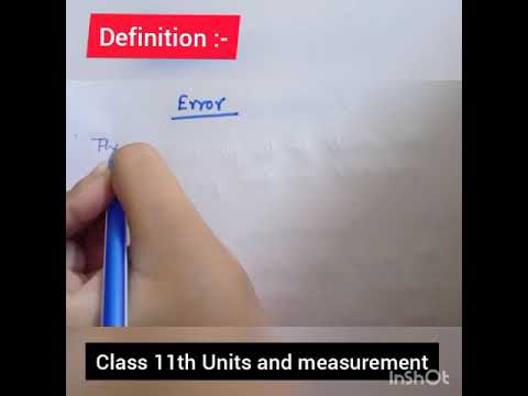 physics | for more definition watch the short videos of this channel | error- class 11th chapter 2 |
