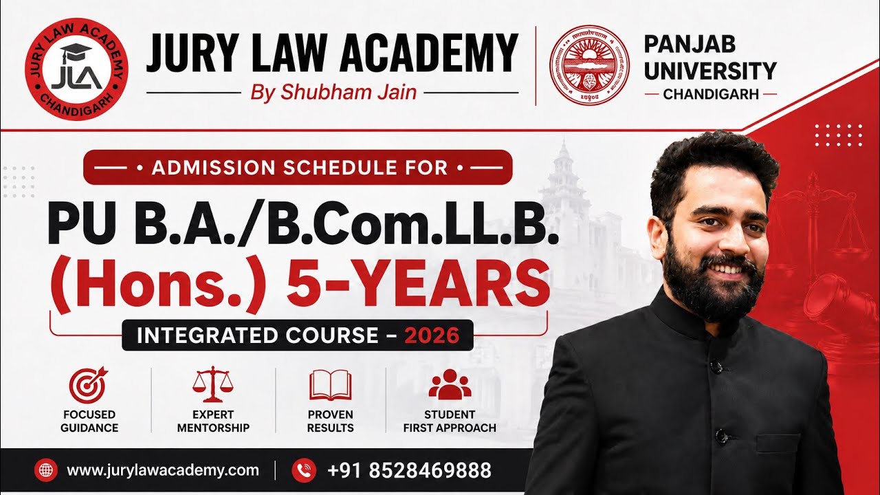  PU BA/BCom LLB (Hons.) 2026 Admission Schedule| Best Law Entrance Coaching in Chandigarh