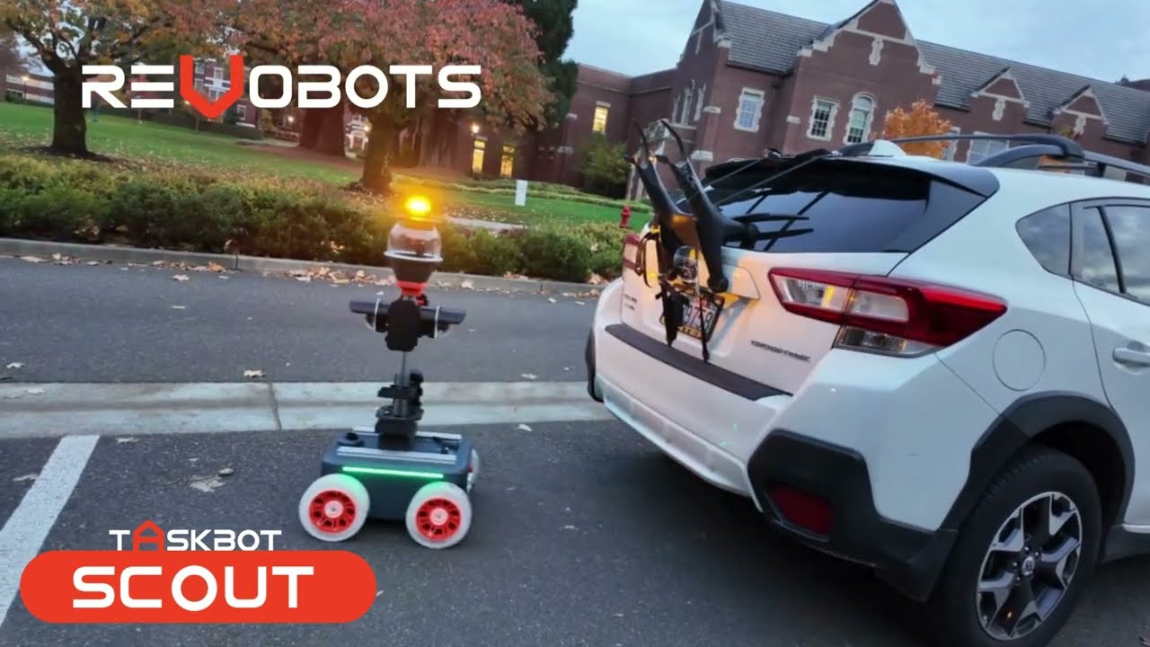 Meet TASKBOT™ SCOUT—REVOBOTS™ Autonomous Patrol + Enforcement Robot for Campuses, Cities, and Beyond