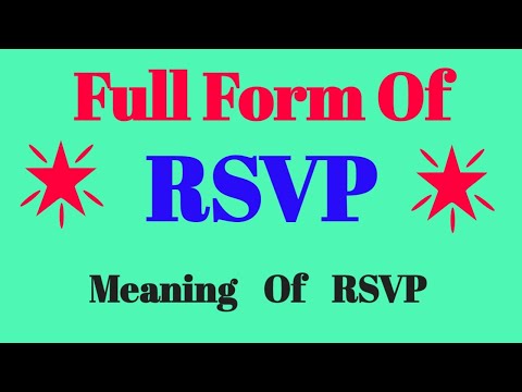 Full Form Of RSVP || Meaning Of RSVP