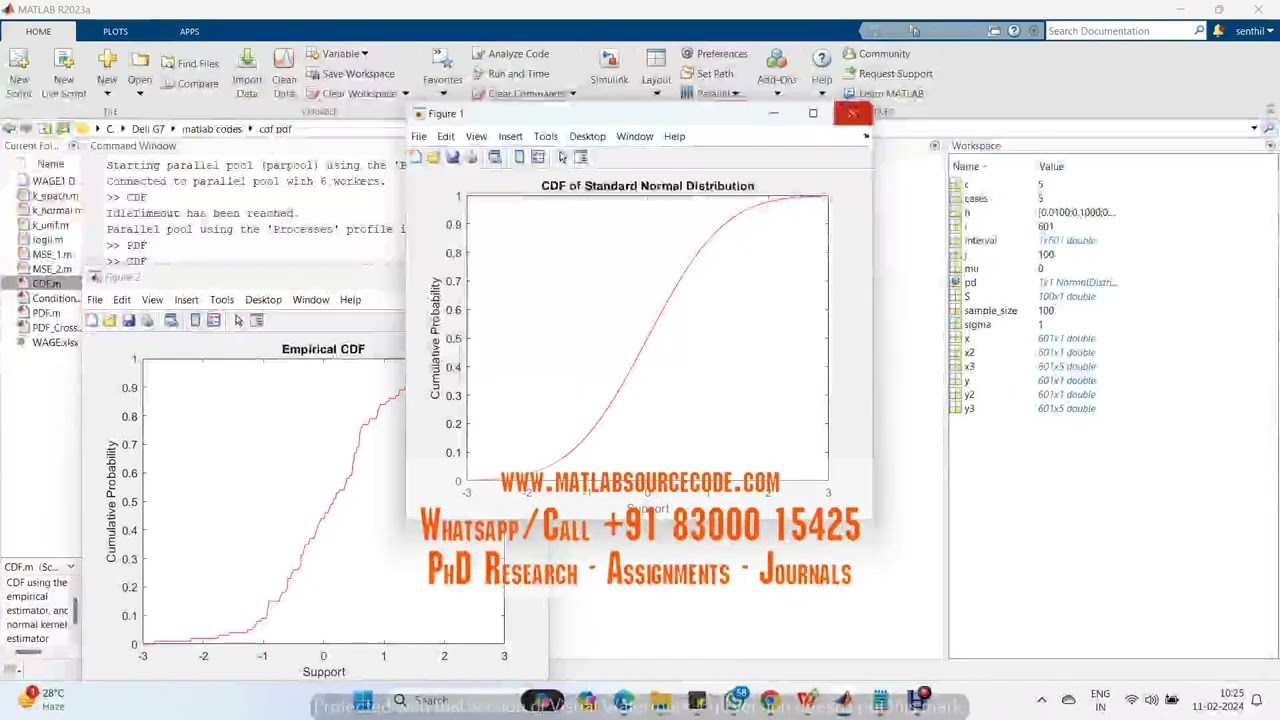 Estimate PDF CDF Kernel estimation