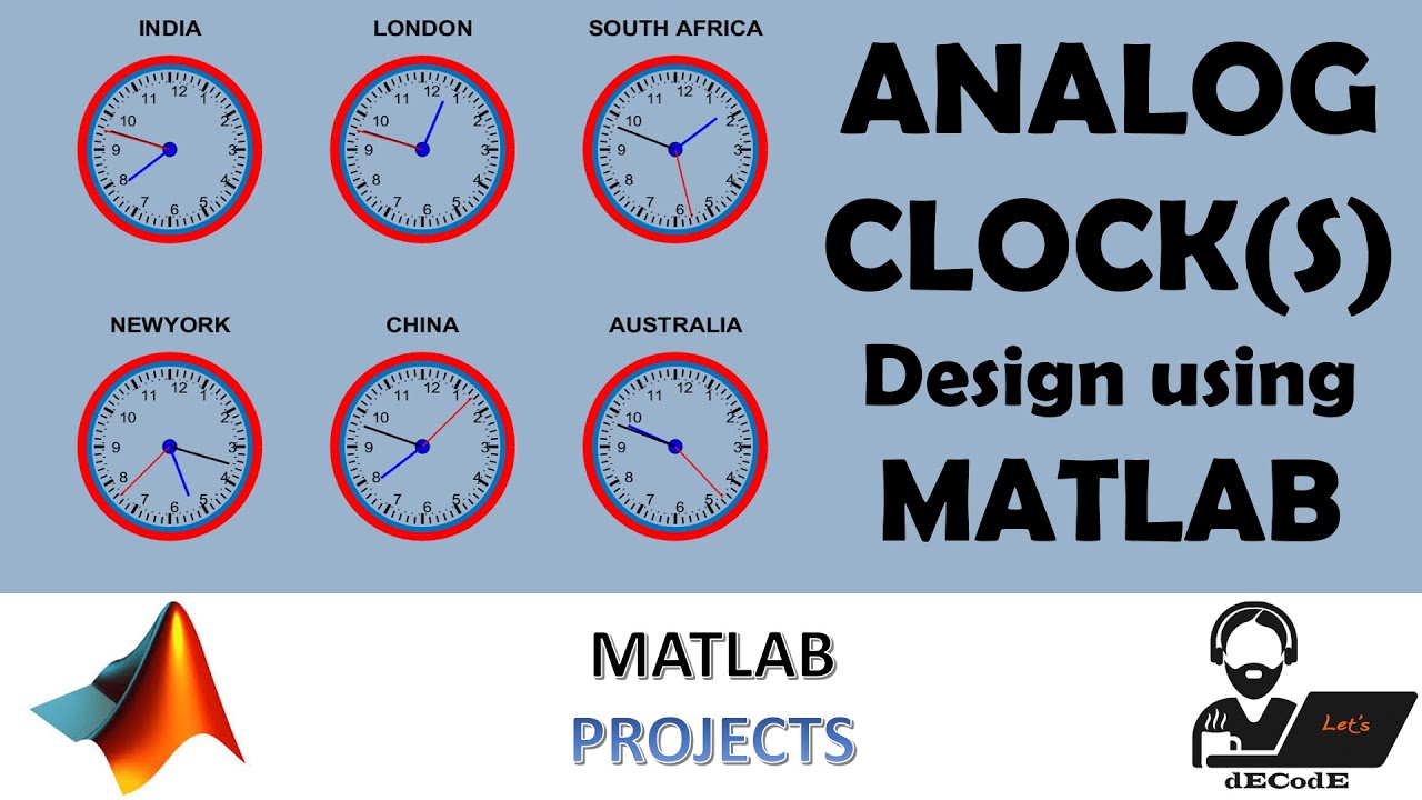 Analog Clock Design using MATLAB || let's dECodE