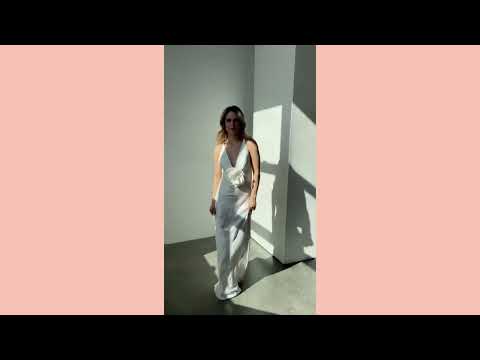 Lila White Rosette Maxi Dress for Brides
