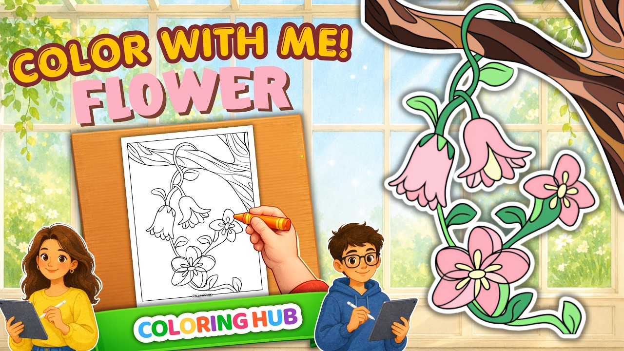 How to Color a Flower for Kids & Adults | Fun and Easy Coloring Pages by ColoringHub
