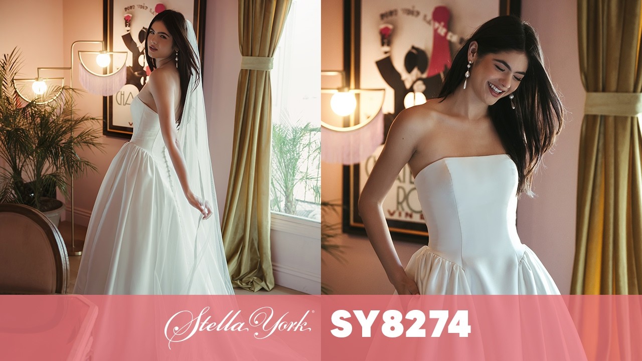 Strapless Mikado A-Line Wedding Dress with Pockets | Stella York Style SY8274