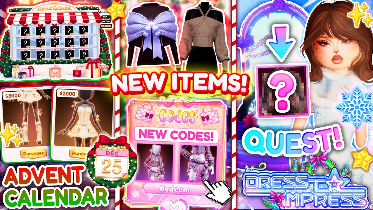 ⚠WINTER UPDATE OUT NOW!! ❄NEW ITEMS, QUEST, MINIGAMES, ADVENT CALENDAR | Dress To Impress DTI Roblox