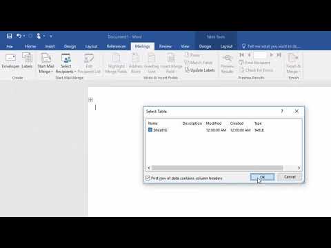 How to create address labels with a Mail-Merge with Excel and Word