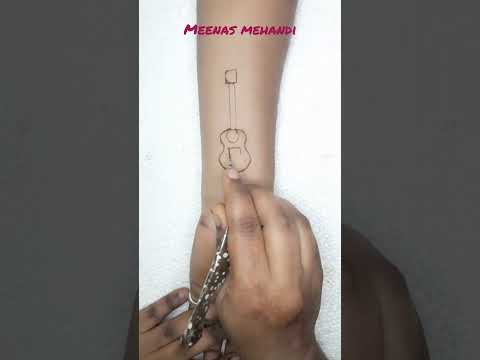 guitar 🎸tattoo mehndi design #tattoo #mehndi #youtubeshorts #shorts #musictattoo #guitar #henna #art