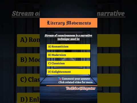 Which Literary Movement Uses Stream of Consciousness? 📚 Literature Quiz #shorts #literarymovements