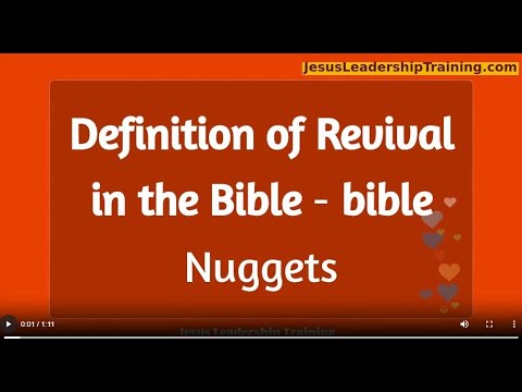 Definition of Revival in the Bible