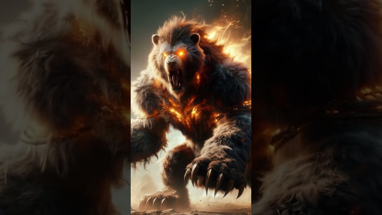 Lion and bear hybrid #ai #aivideo #4kwallpaper #wallpaper #wallpapers