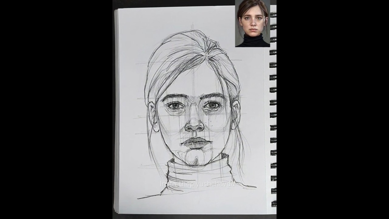 front face drawing tutorial #drawingprocess #artshorts #art