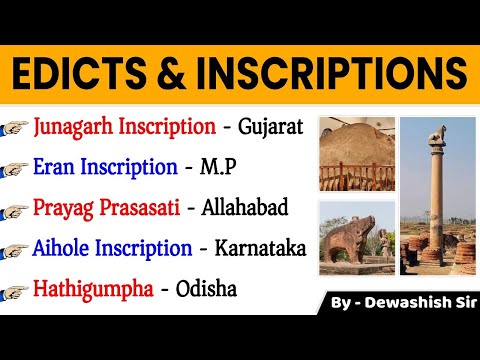 Inscriptions & Rock Edicts | शिलालेख | Ancient History Edicts & Inscriptions| History GK | Dewashish