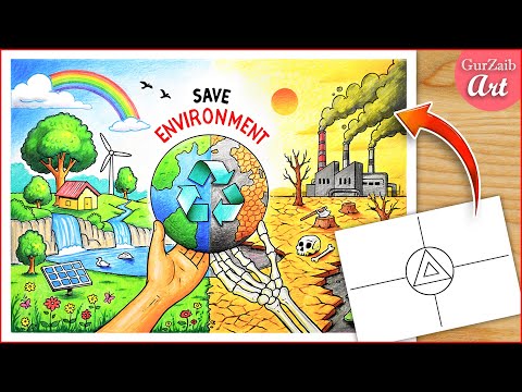 Save Environment Poster Drawing 2025 / World Environment Day Chart Project Making