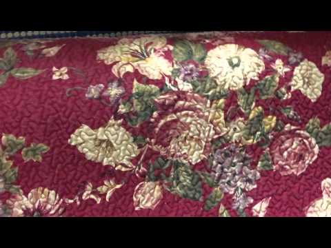 Maroon Red Thick Quilted Floral Lined Upholstery Fabric By The Yard 54 Inch Wide