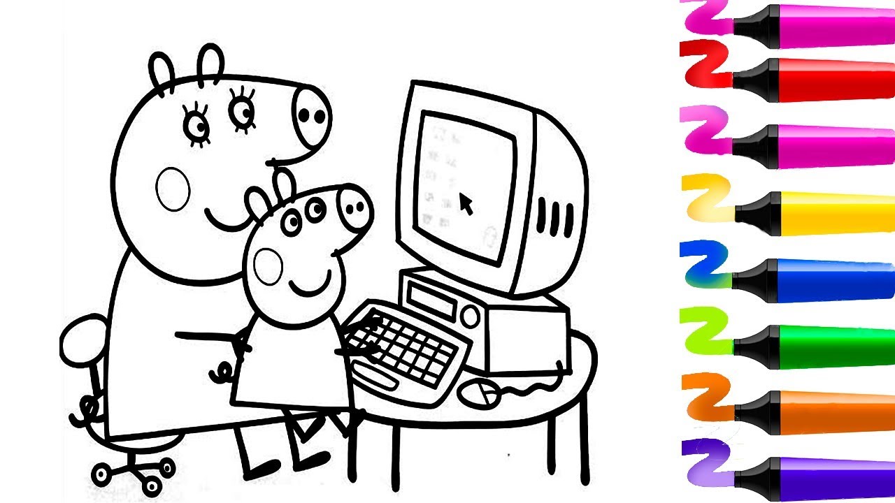 Livre de coloriage Peppa pig! Dessin facile Peppa Pig et Maman Pig! Coloriage magique !
