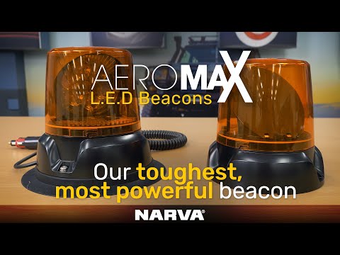 Narva Aeromax LED Rotating Beacon 12/24V 3 Bolt Flange Mount Red Lens ...