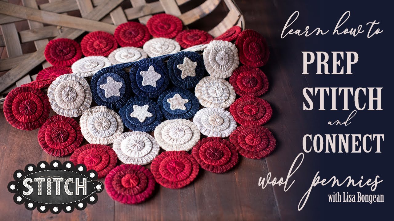 How to Prep, Stitch and Connect Pennies to create a Wool Penny Mat