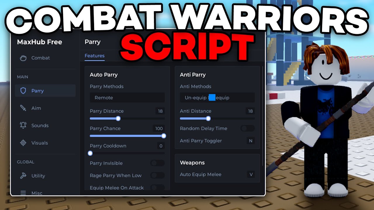 [FREE] Combat Warriors Script | Auto Parry, Kill Aura, Auto Kill Farm, Aimbot, Airdrop | PC & MOBILE